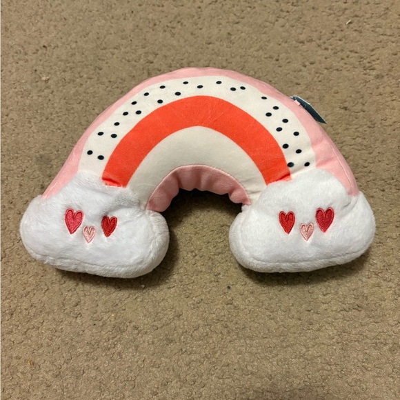 Toys | Nwt Play Right Hug Me Red Pink And White Rainbow Plushie | Poshmark